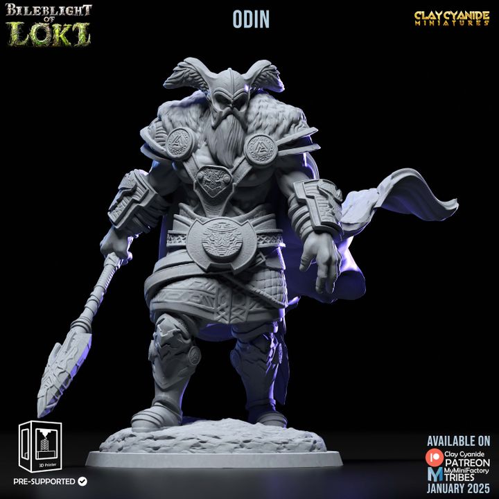 3D Printable Odin by Clay Cyanide Miniatures